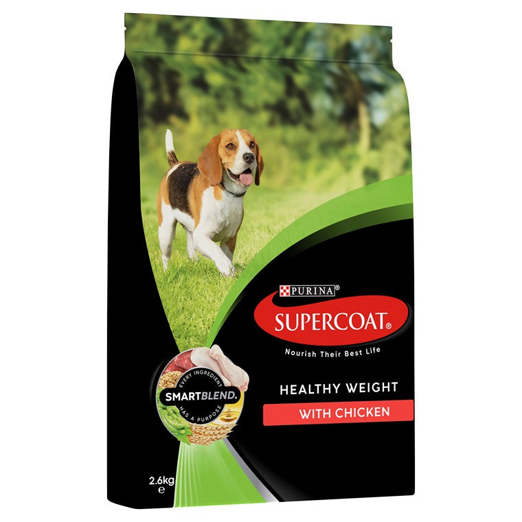 Supercoat Adult Healthy Weight Dog Food w/ Chicken, 2.6kg – Cheap as Chips
