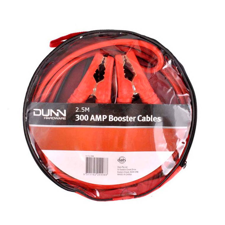 Jumper Leads Booster Cable, 300Amp, 12/24V, 2.5Mtr – Cheap as Chips