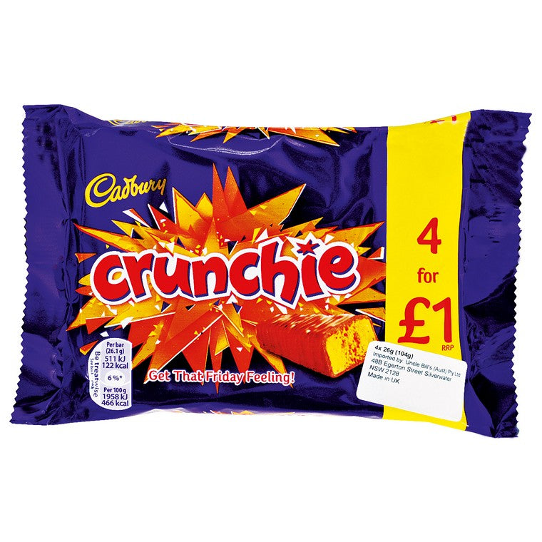 Cadbury Crunchie, 4pk, 104g – Cheap as Chips