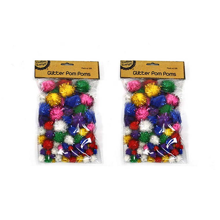 Glitter Pom Poms, 100pk – Cheap as Chips