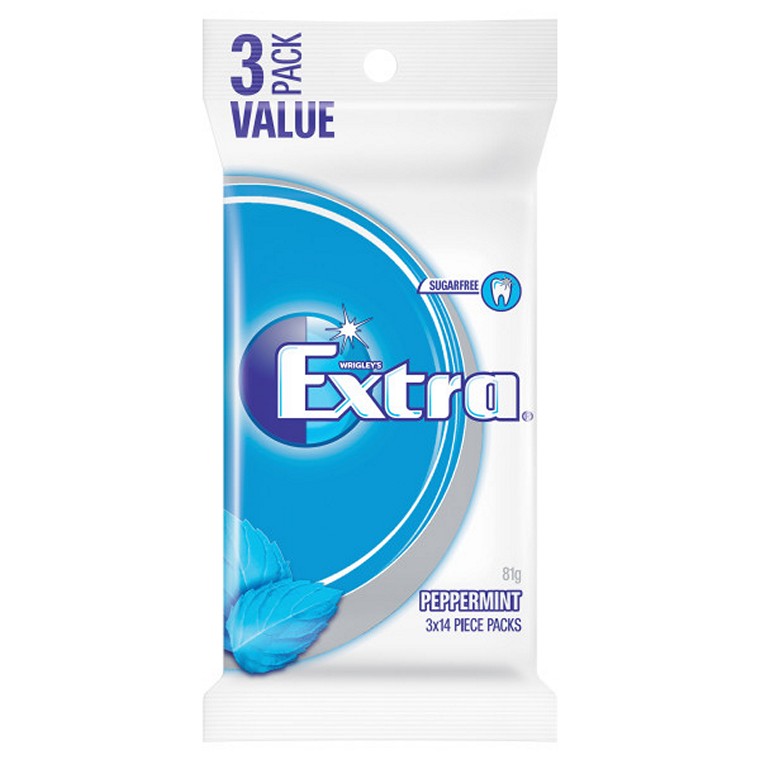 Extra Peppermint Sugar Free Chewing Gum, 3pk – Cheap as Chips
